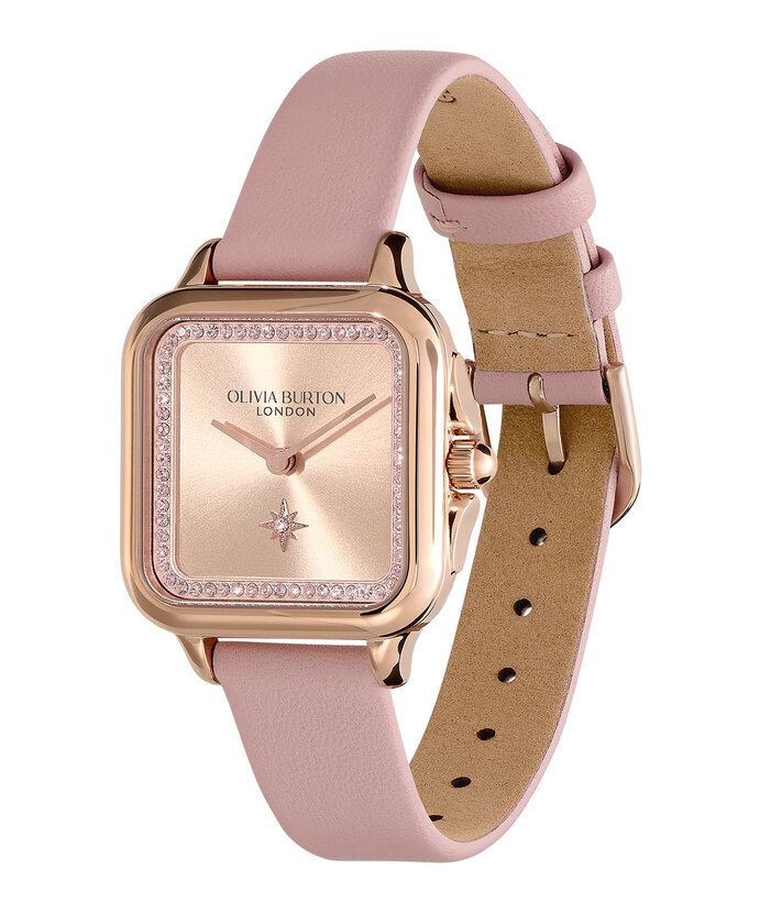 Classic 28mm Grosvenor Rose Gold & Mellow Rose Leather Strap Watch ...