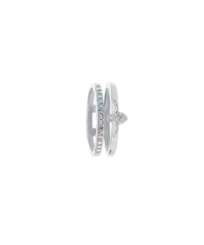 Rainbow Bee Ring Silver | Olivia Burton London