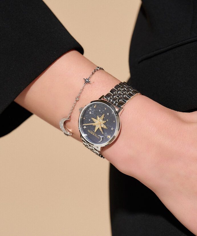 Celestial 35mm Nova Slim Sapphire Blue & Silver Bracelet Watch | Olivia ...