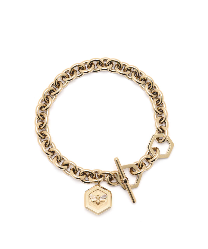 Signature Minima Bee Gold Toggle Bracelet | Olivia Burton London