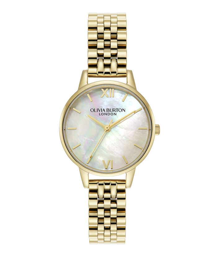 Classic 30mm White & Gold Bracelet Watch | Olivia Burton London
