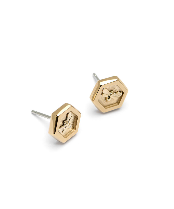 Signature Minima Bee Gold Stud Earrings | Olivia Burton London