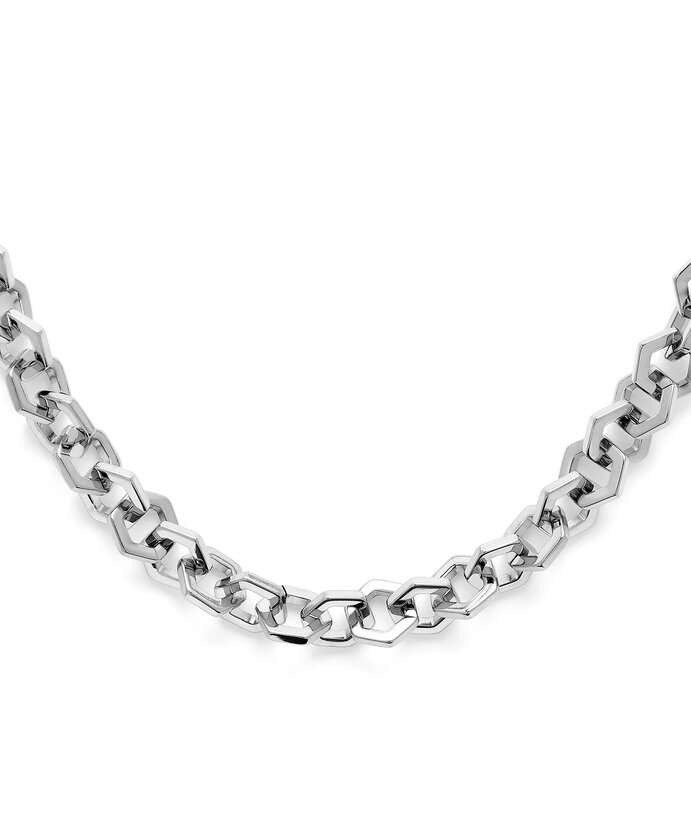 Signature Honeycomb Silver Link Necklace | Olivia Burton London