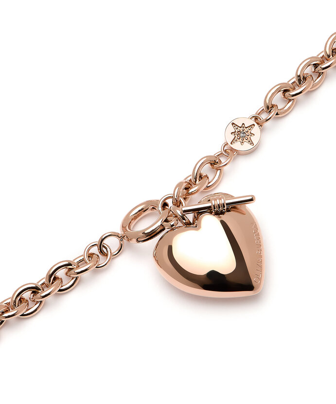 Classic Knot Heart Rose Gold Bracelet | Olivia Burton London