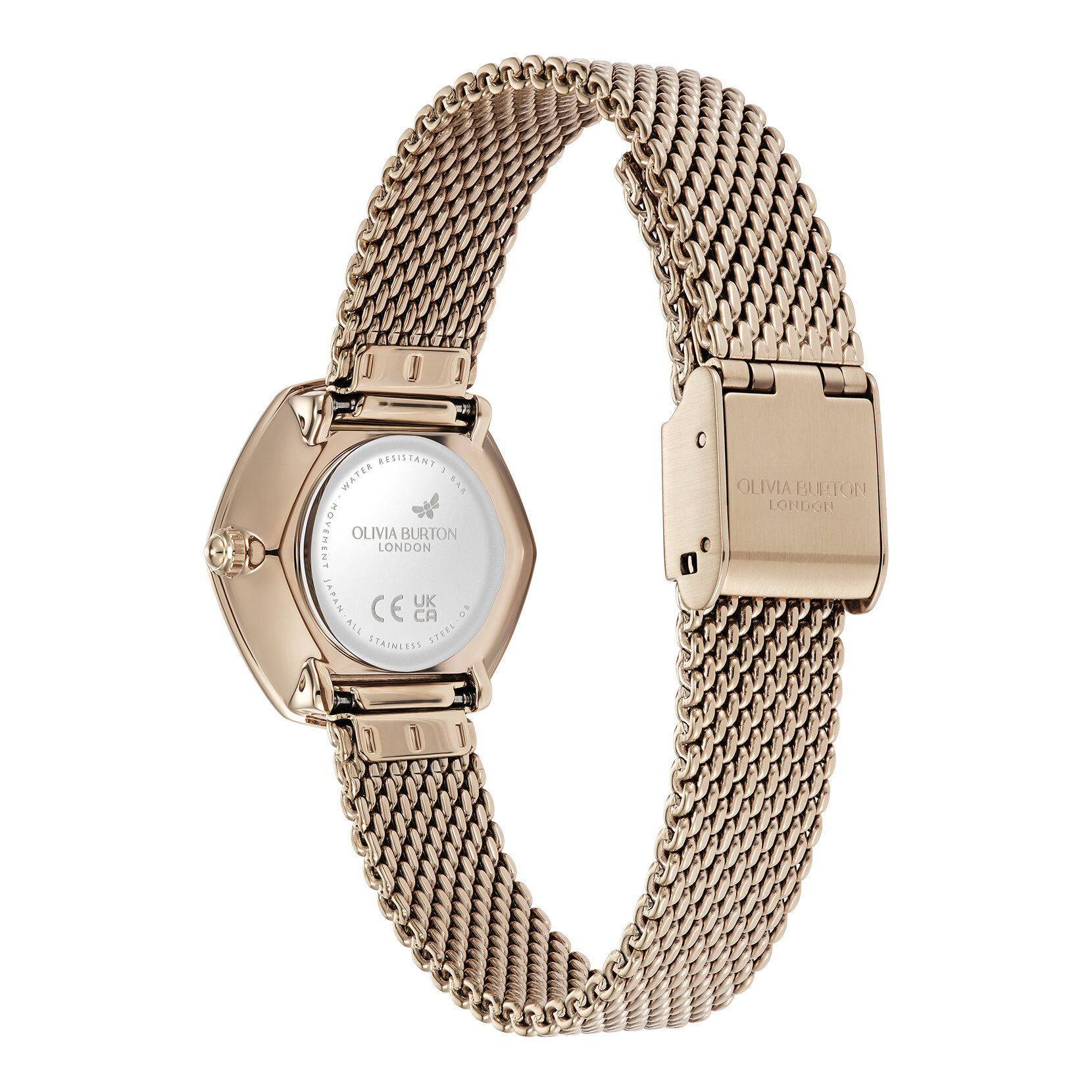 Signature 28mm Charing Blush & Rose Gold Mesh Watch | Olivia Burton London